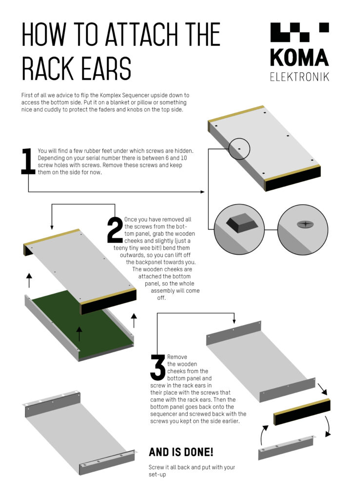 Komplex Sequencer 19″ Rack Ears (Pair) – KOMA Elektronik